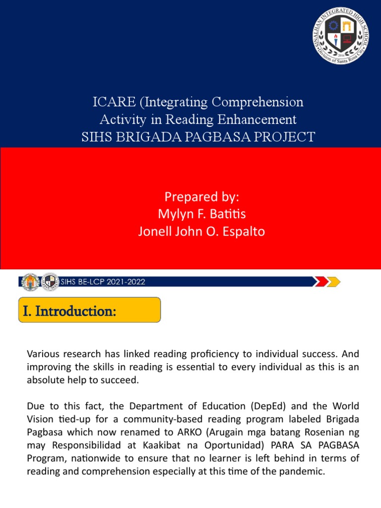 ICARE (Integrating Comprehension Activity in Reading Enhancement Sihs ...