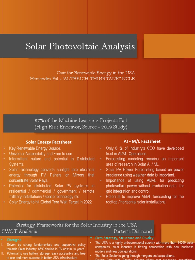 Solar Energy Analysis For The USA Market | PDF | Solar Power ...