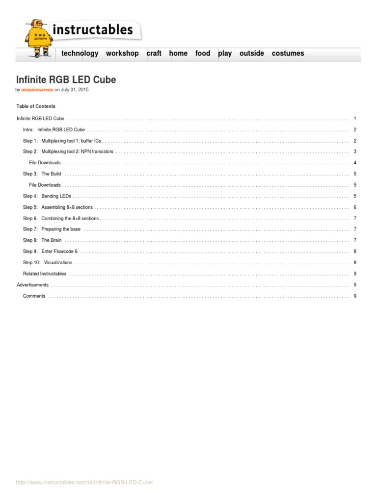 Infinite RGB LED Cube | PDF | Light Emitting Diode | Printed Circuit Board