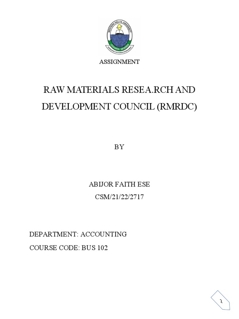 Raw Materials Research and Development Council | PDF | Economies