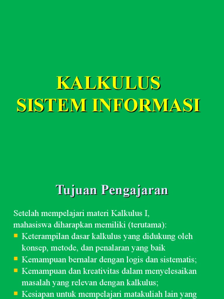 Kalkulus Sistem Informasi | PDF