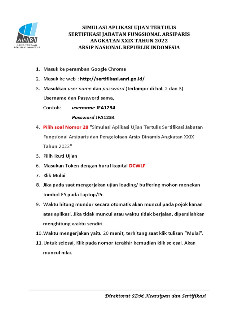 Simulasi Ujian Tertulis Sertifikasi JFA 29 | PDF