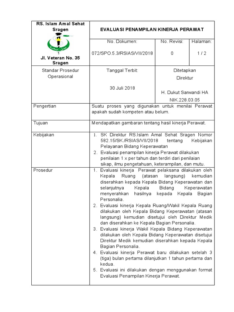 Spo New-A024 Evaluasi Pena | PDF