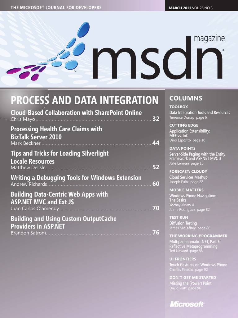 MSDN Magazine 11-03 | PDF | Entity Framework | Language Integrated Query MSDN Magazine 11-03 | PDF | Entity Framework | Language Integrated Query