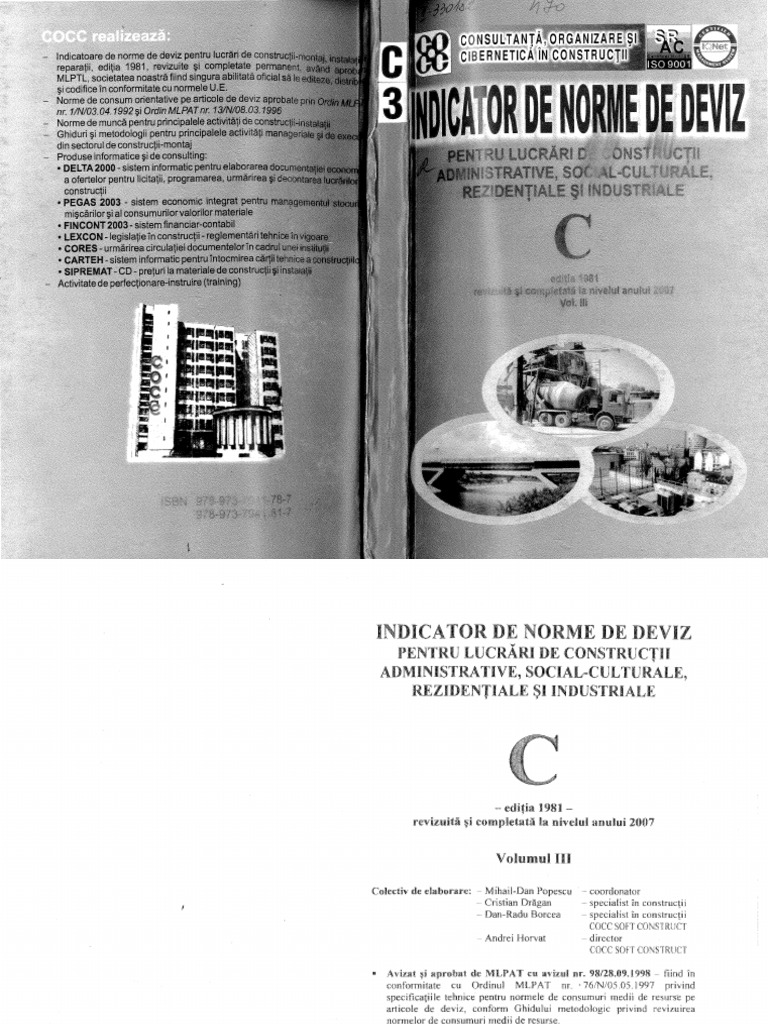 Indicator de Norme de Deviz C3 | PDF