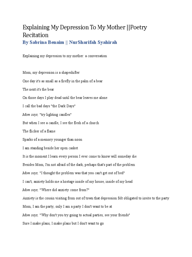 Understanding Depression Together | PDF