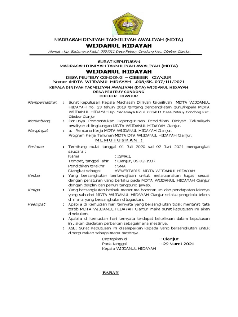Madrasah Diniyah Takmiliyah Awaliya2 | PDF