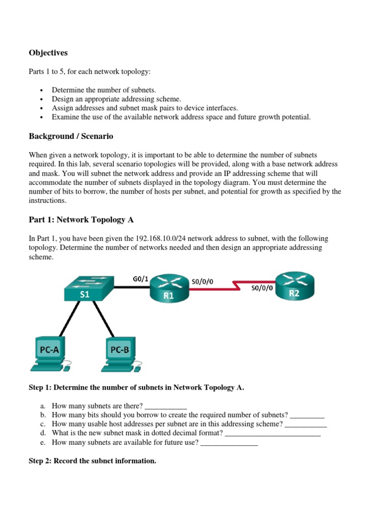 Lab Subneting | PDF | Computer Network | Ip Address