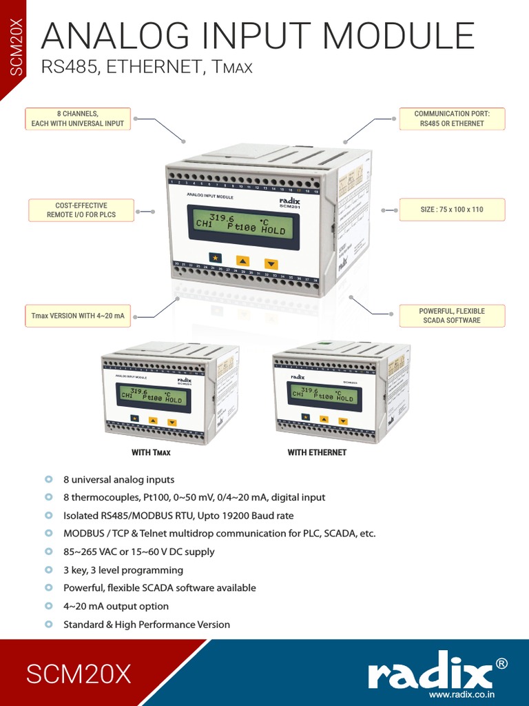 Analog Input Module: SCM20X | PDF | Programmable Logic Controller | Electrical Engineering