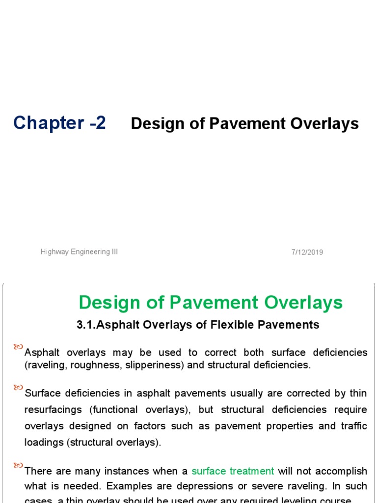 Chapter - 2: Design of Pavement Overlays | PDF | Road Surface ...