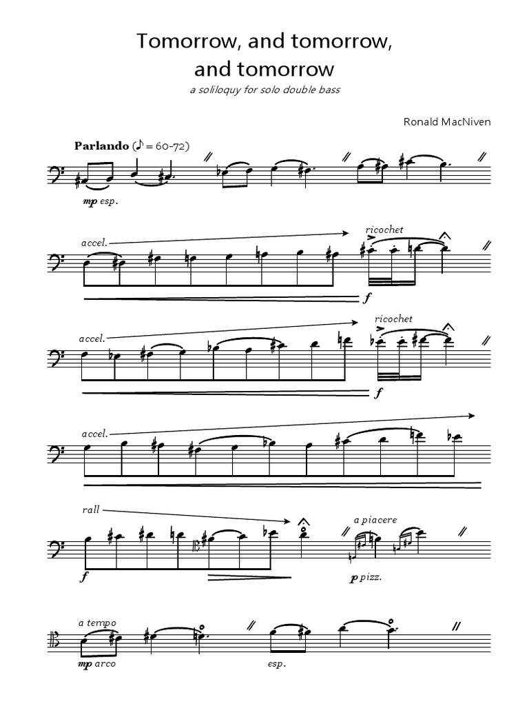 Tomorrow, and Tomorrow, and Tomorrow | PDF | Musical Notation | Musical ...