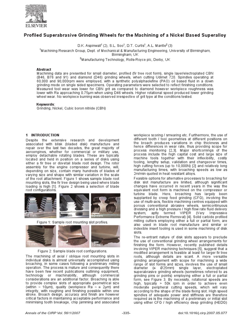 Superabrasive Grinding in Aerospace | PDF | Grinding (Abrasive Cutting ...