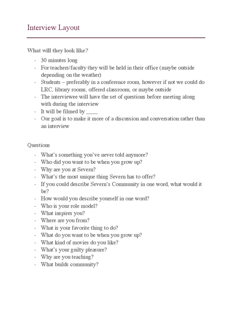 Fellows Interview Layout | PDF
