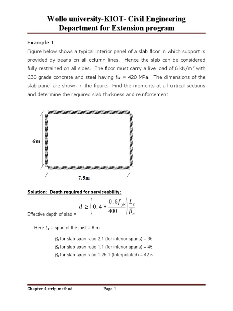 Example 1 Strip Method Vital | PDF | Civil Engineering | Structural ...