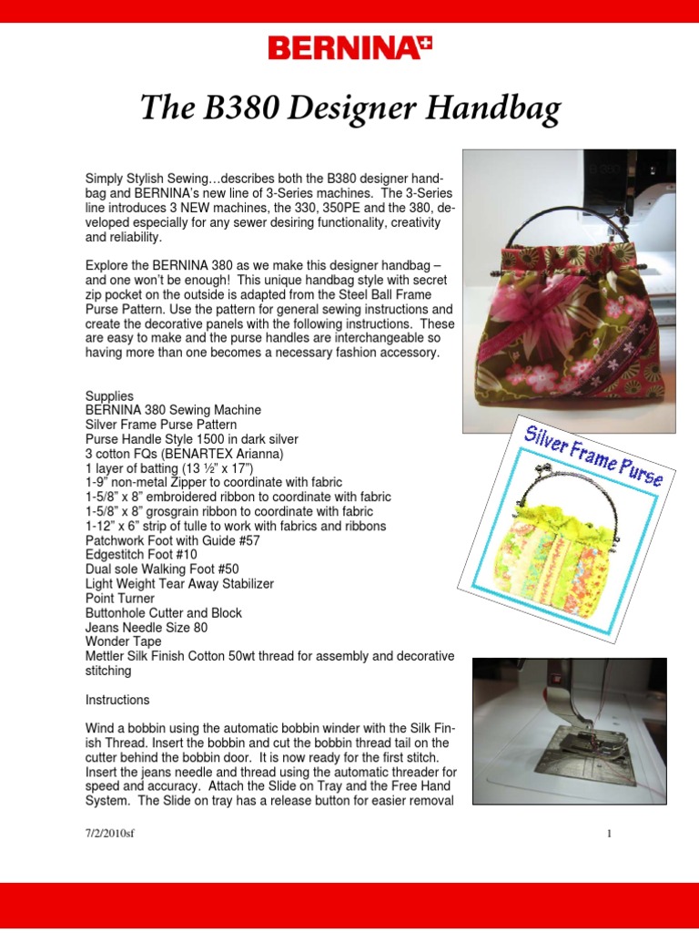 3series Quick Start Purse Handout | PDF | Sewing | Seam (Sewing)