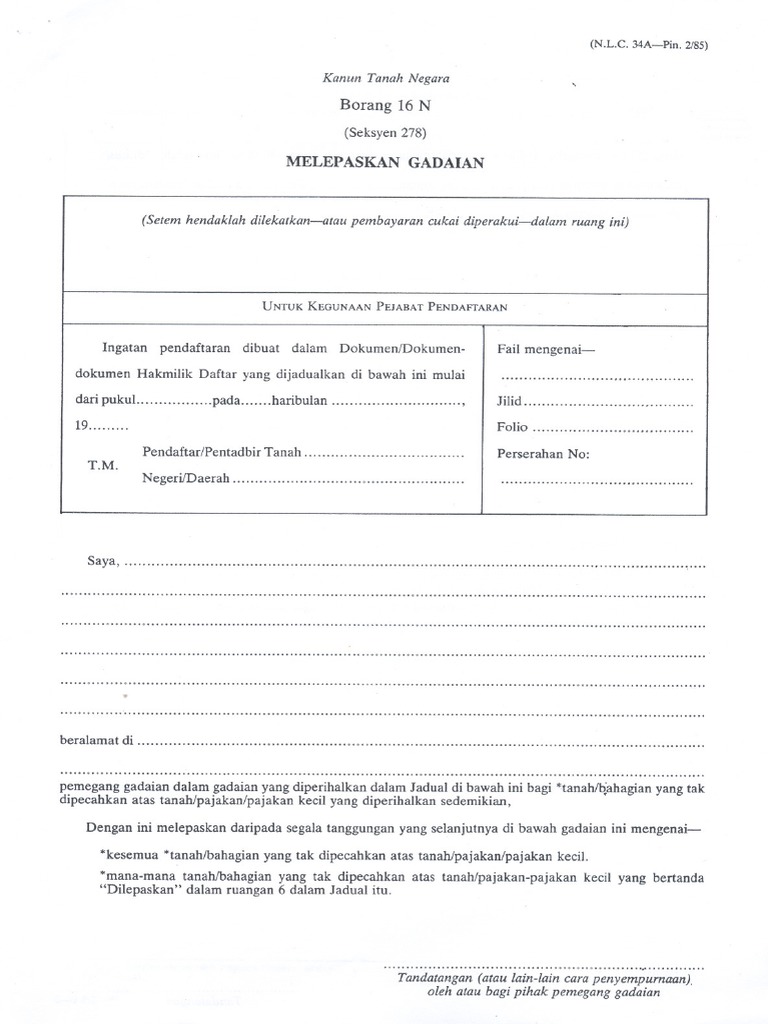 Borang 16 N | PDF