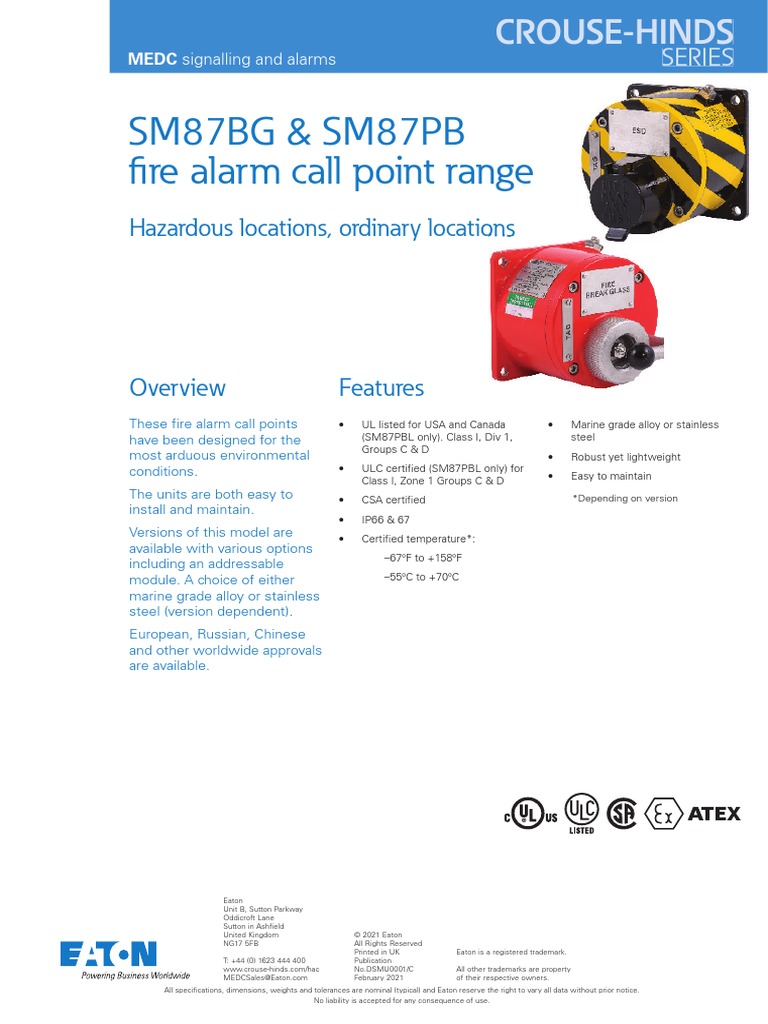 Cooper Medc Datasheet Dsmu0001c Ensm87bg PB Callpoint | PDF ...
