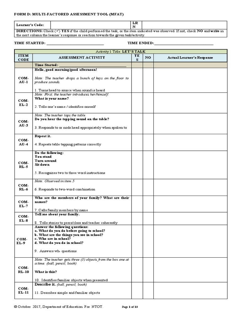 NEW VERSION FINAL FORM D MFAT Workshop 5 FINAL REVISION | PDF | Learning