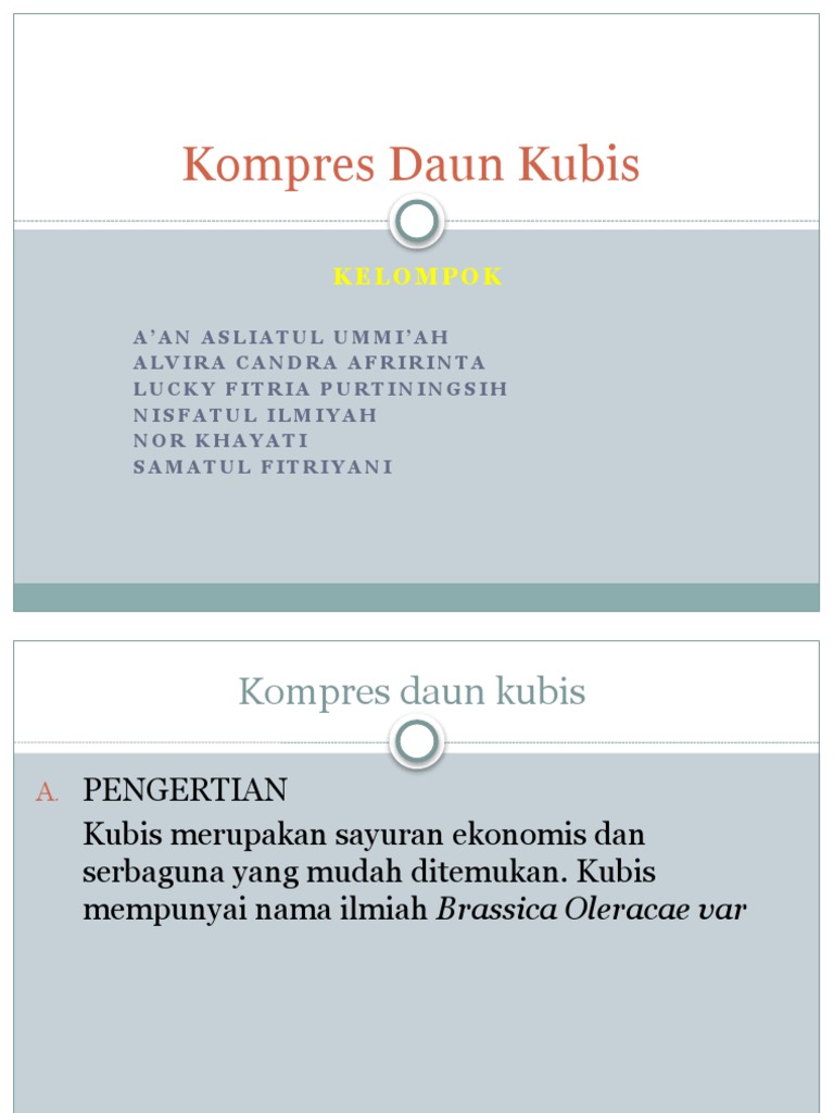 Manfaat Kompres Daun Kubis untuk Payudara Bengkak | PDF