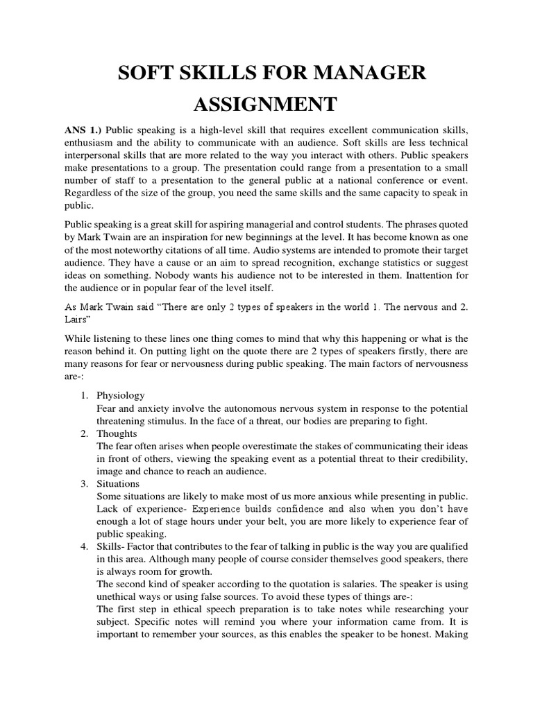 SOFT SKILLS FOR MANAGER Assignment PDF | PDF | Body Language | Plagiarism
