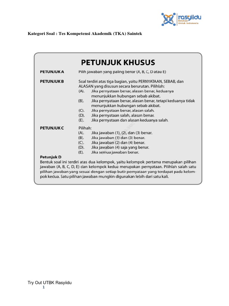 Tka Saintek | PDF