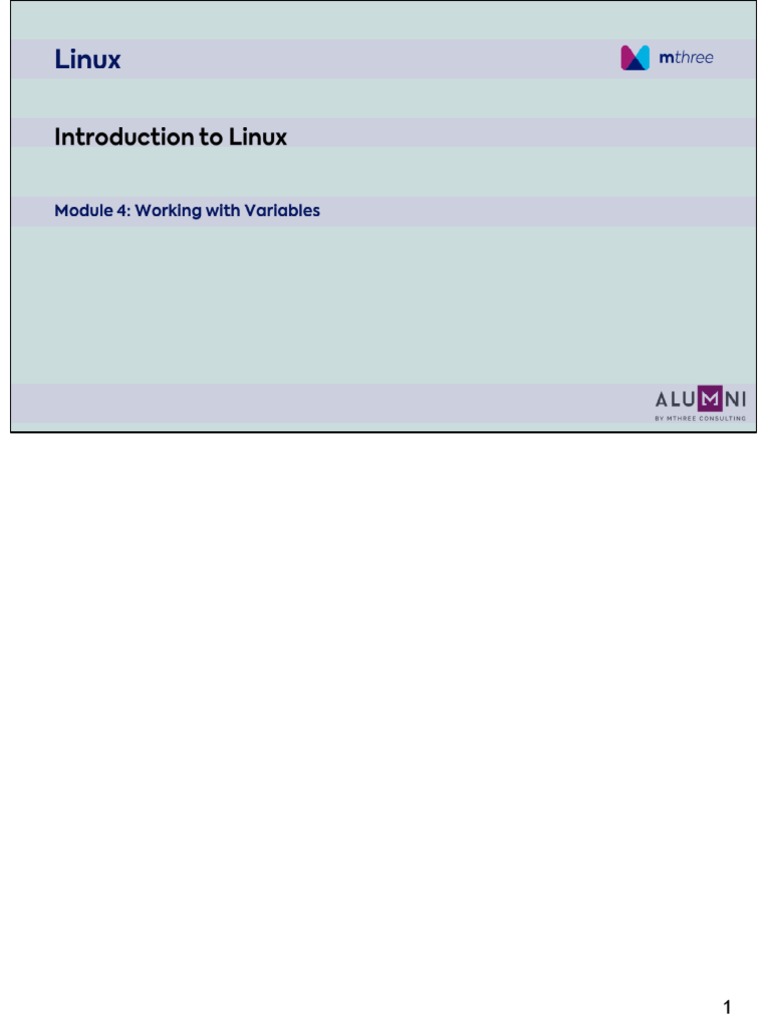 Linux Lesson 4 Variables Pdf Variable Computer Science Command Line Interface 7224