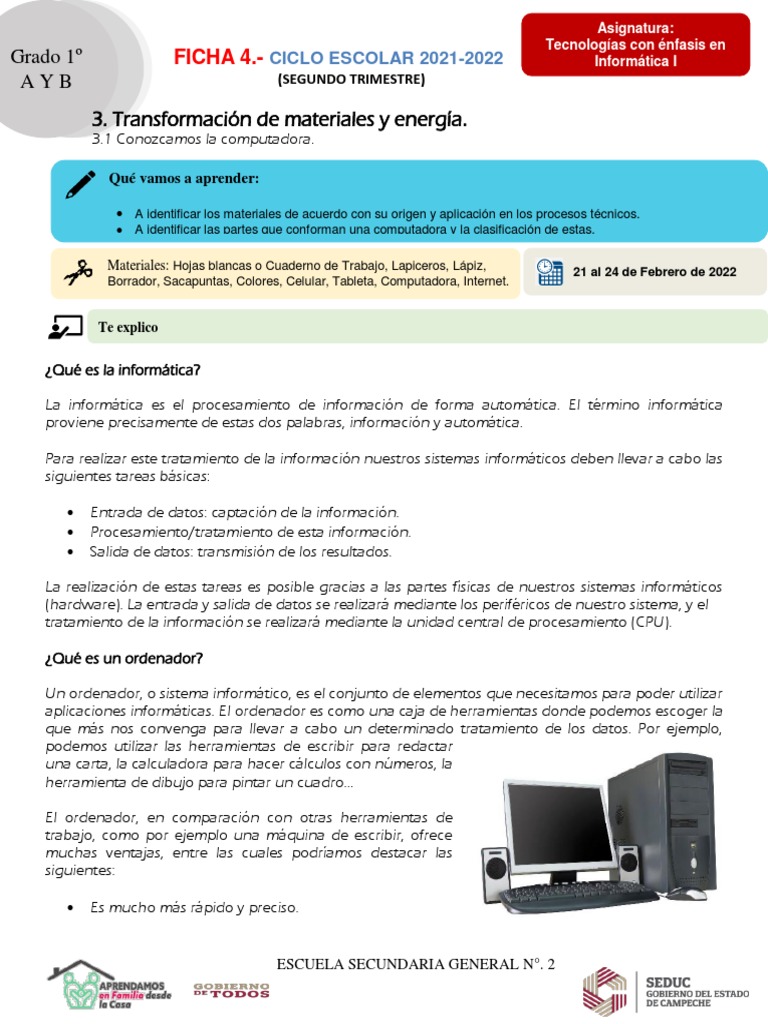 Ficha 4 - Tecnologia Informática 1° A y B (21 Al 24 de Feb de 2022 ...
