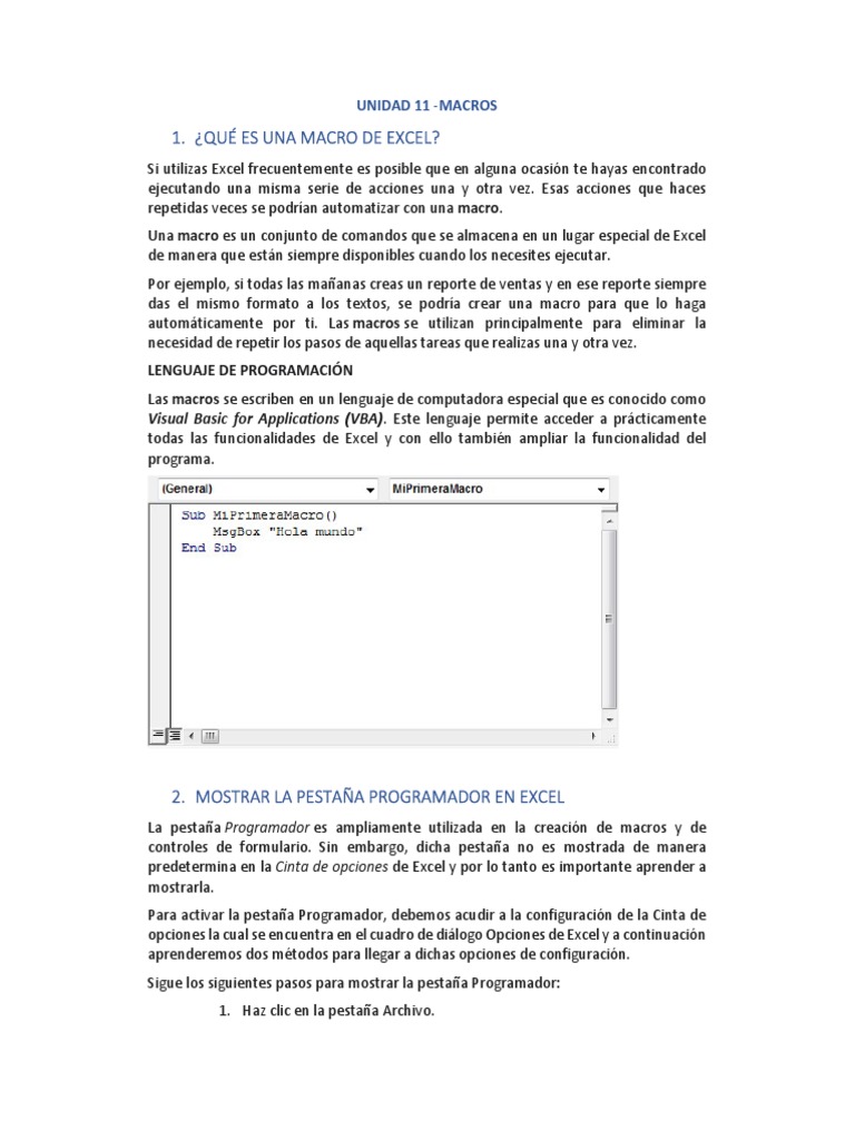 Macros | PDF | Macro (informática) | Microsoft Excel