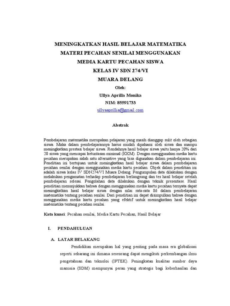 MENINGKATKAN PEMAHAMAN SISWA DENGAN MEDIA KARTU PECAHAN | PDF