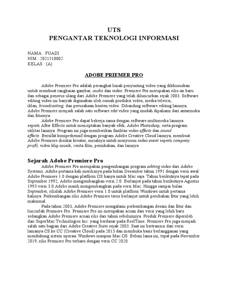 Uts Pti | PDF | Teknologi & Rekayasa