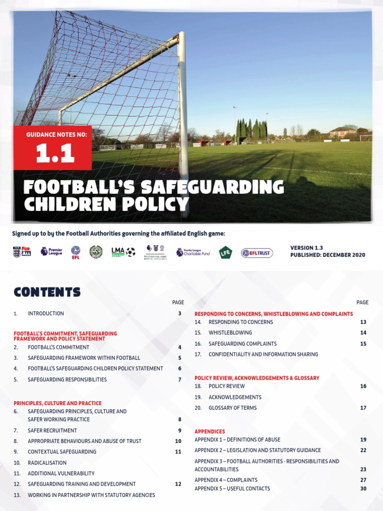 Football'S Safeguarding Children Policy: Guidance Notes No | PDF ...