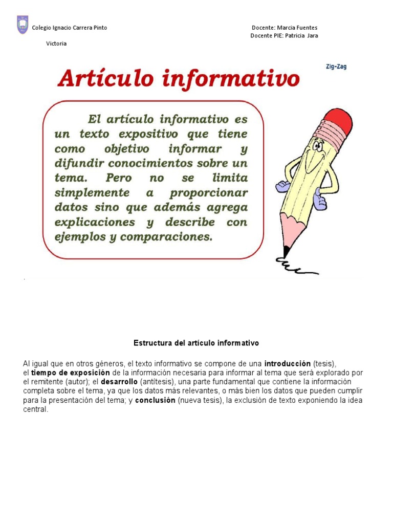 Estructura Del Artículo Informativo | PDF