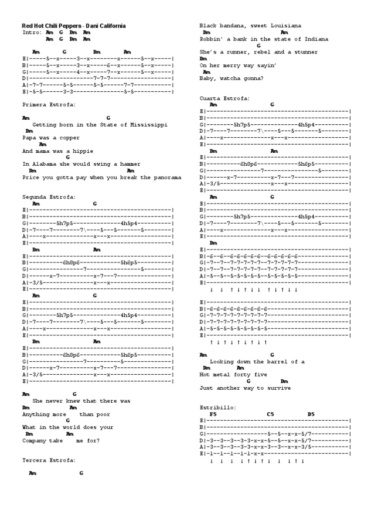 Dani California (Guitar Tab) | PDF