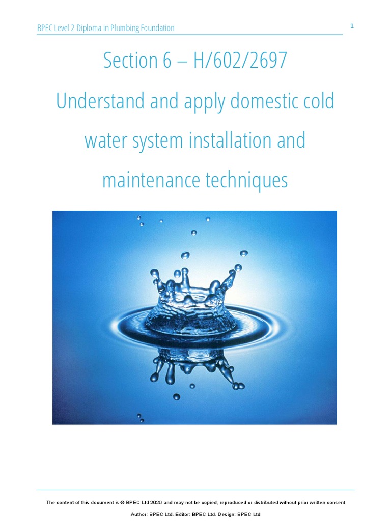 Section 6 H6022697 Cold Water | PDF | Water Purification | Water Vapor