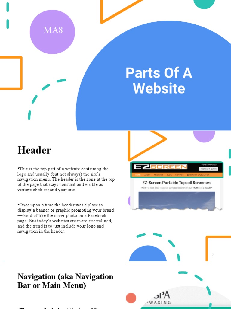 Parts of A Website | PDF | Microsoft Power Point | Computing