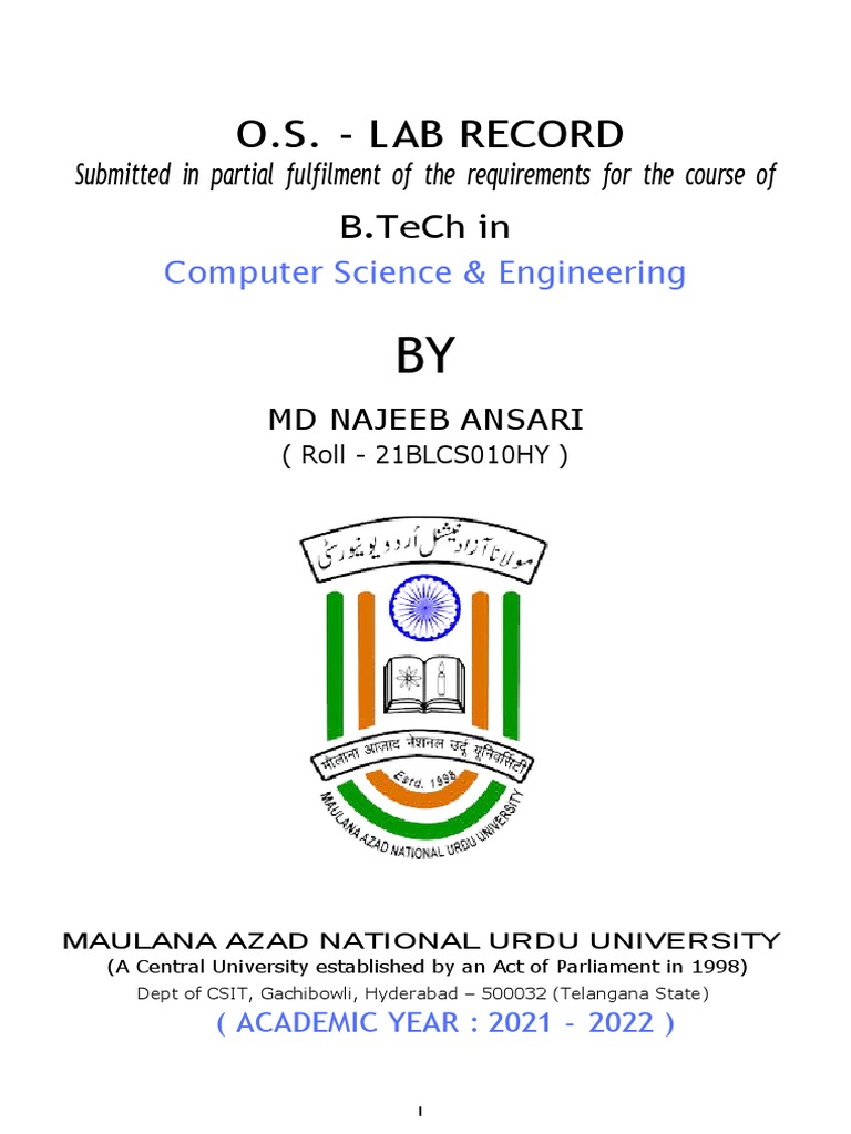 OS - Lab Record | Download Free PDF | Shell (Computing) | File Transfer Protocol
