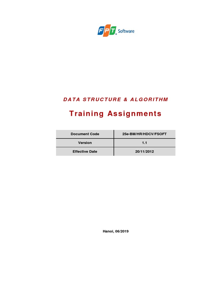 Training Assignments: Data Structure & Algorithm | Download Free PDF ...