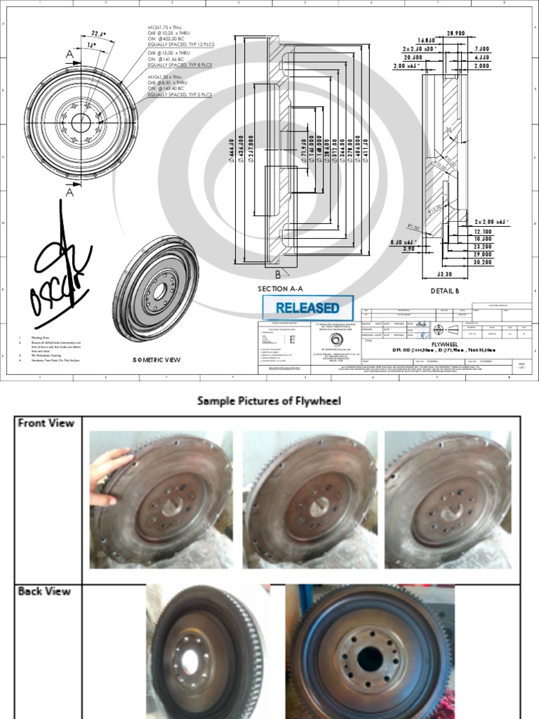 Drawing Flywheel - HI | PDF | Economic Sectors | Metals