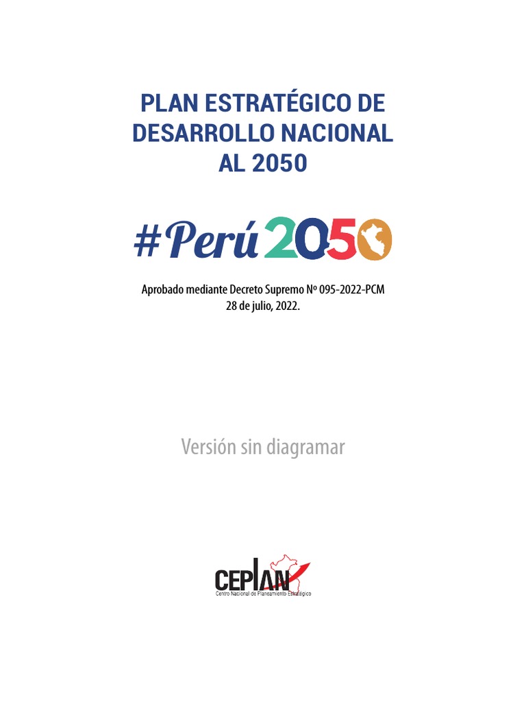 PERU Plan Estratégico de Desarrollo Nacional Al 2050 - Versión Sin ...