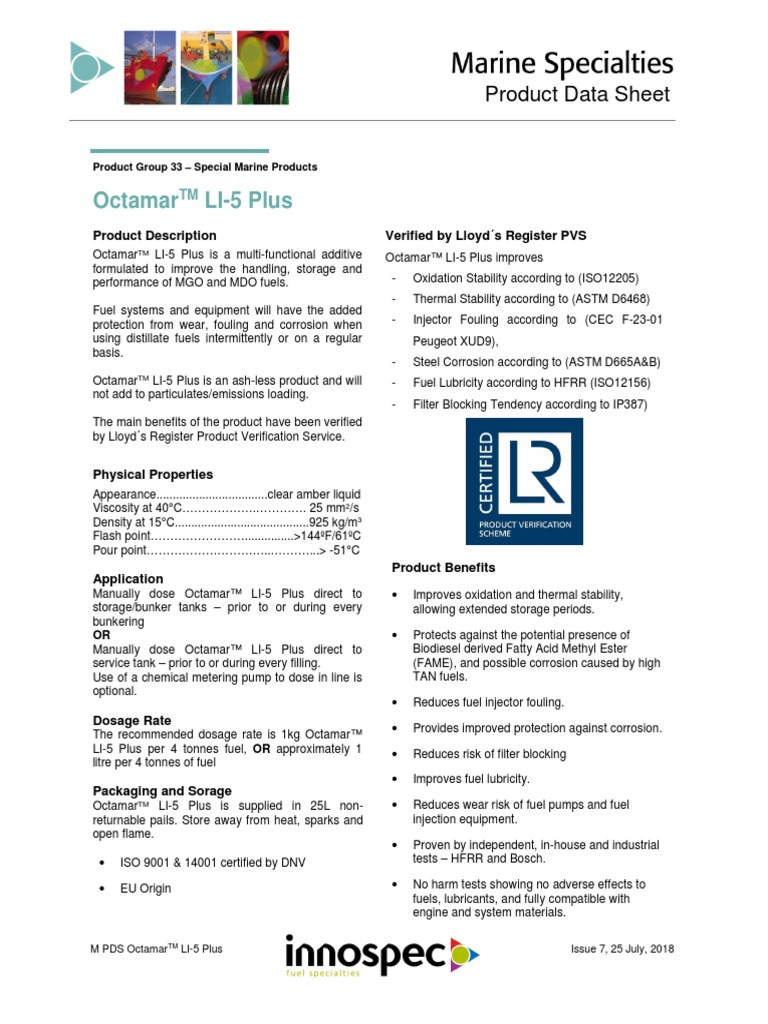 Octamar LI 5 Plus PDS | PDF | Fuel Oil | Biodiesel