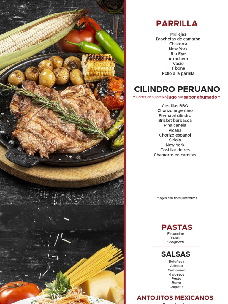 Menú de La Vaka: Platos y Bebidas | PDF | Alimentos | Ingredientes de ...