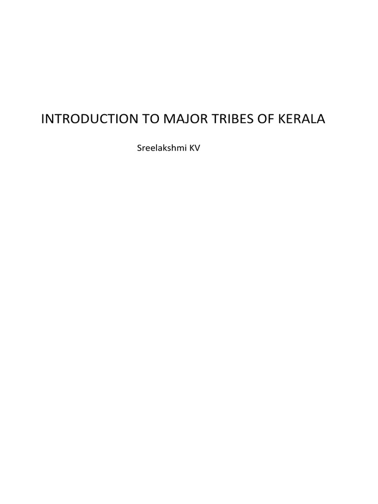 Introduction To Major Tribes of Kerala | PDF | Kerala | South Asia