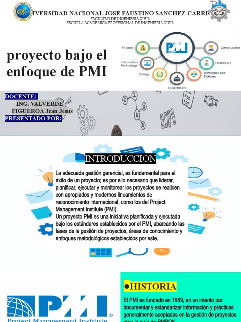 Proyecto Bajo El Enfoque de PMI: Universidad Nacional Jose Faustino ...