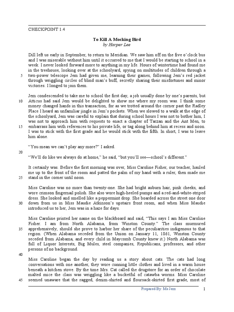 To-Kill-a-Mocking-Bird English Work | PDF | To Kill A Mockingbird