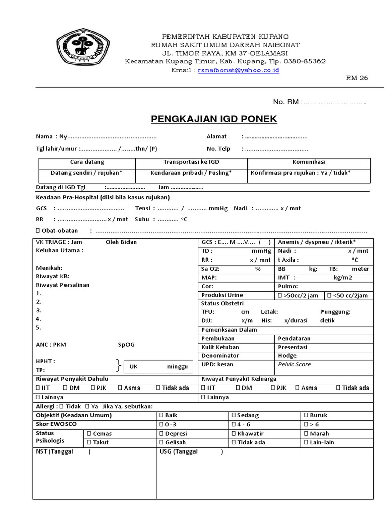DRM 26 - Revisi Form Triase Igd | PDF