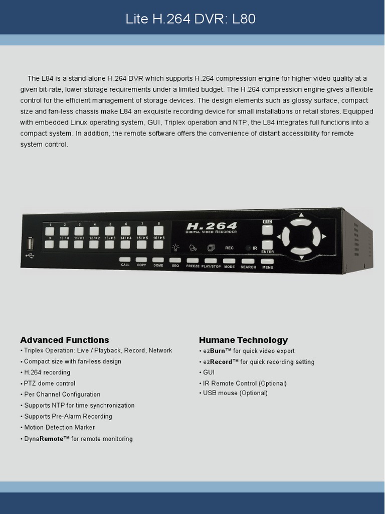 Dynacolor Lite DVR | PDF | Video | Digital Video Recorder
