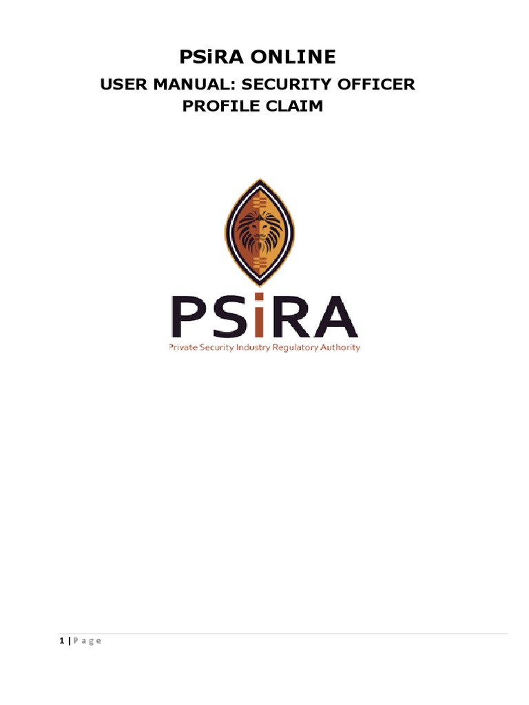 PSiRA Security Officer Profile Claim Guide | PDF | Password | Mobile Phones