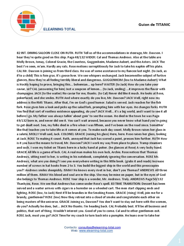 Script. Titanic | PDF