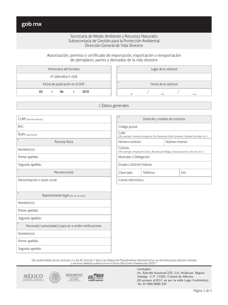 Permisos Y Certificados Cites Semarnat Pdf Cita Ciudad De México