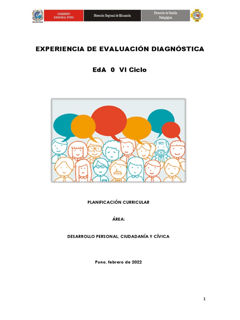 2 Experiencia De Evaluacion Diagnostica Dpcc Pdf Las Emociones 2501